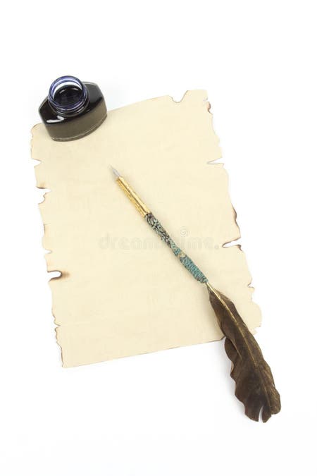 Vintage paper and quill stock photo. Image of surface - 27609676
