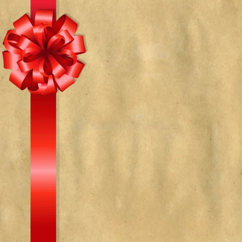Vintage Paper with Red Bow stock vector. Illustration of symbol - 195754930