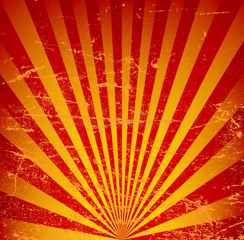 Vintage Paper, Retro Rays Background, Scratched Texture. Vector Layout ...