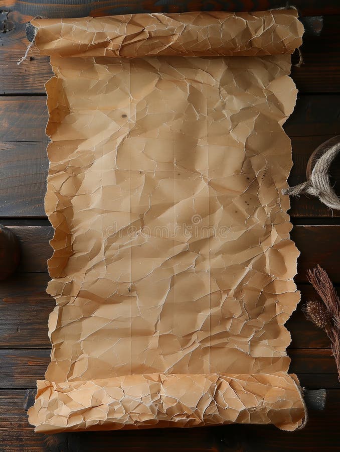 Vintage Paper Scroll with an Empty Area for Text or Illustrations ...