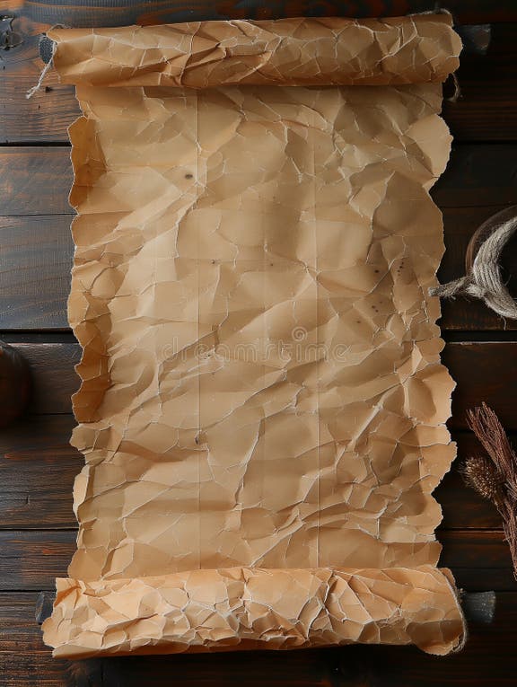 Vintage Paper Scroll with an Empty Area for Text or Illustrations ...