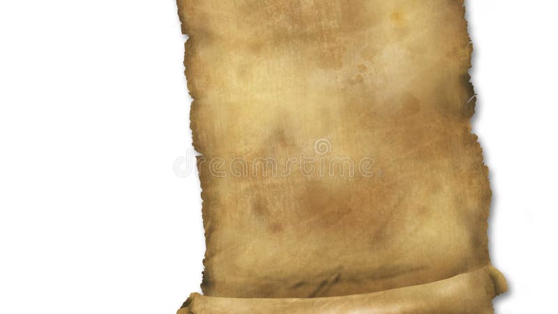 Old Vintage Paper Scroll Opening on Chroma Key Green Transparent ...
