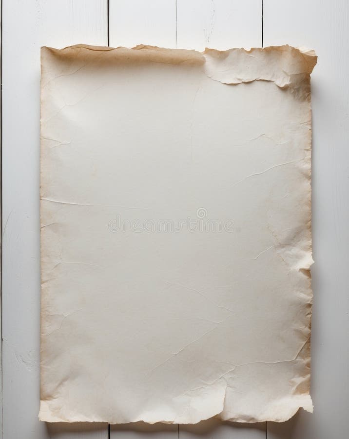 Vintage Paper for Text on a White Wooden Background. Stock Image ...