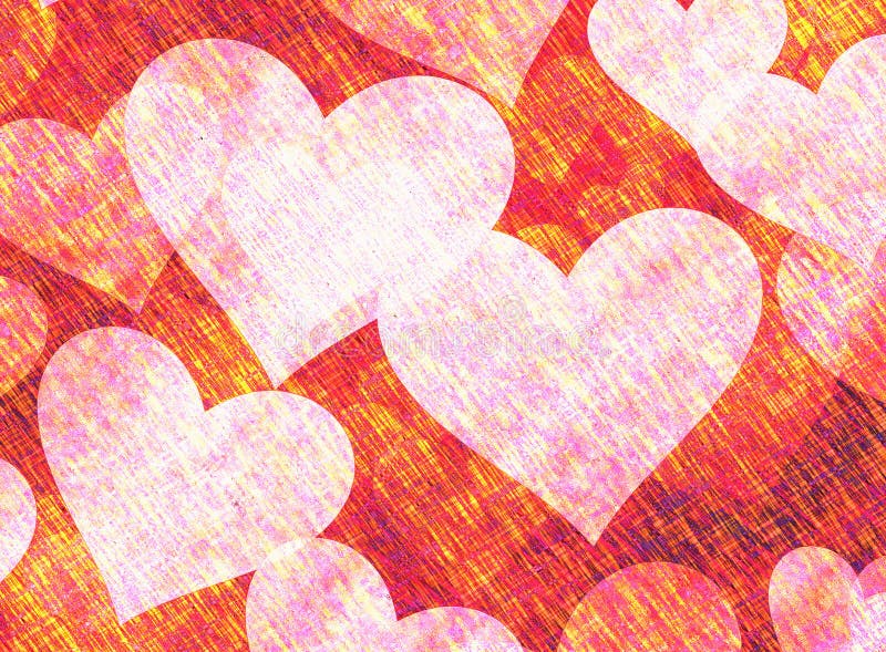 Vintage Paper Texture with Painted Hearts Stock Illustration ...