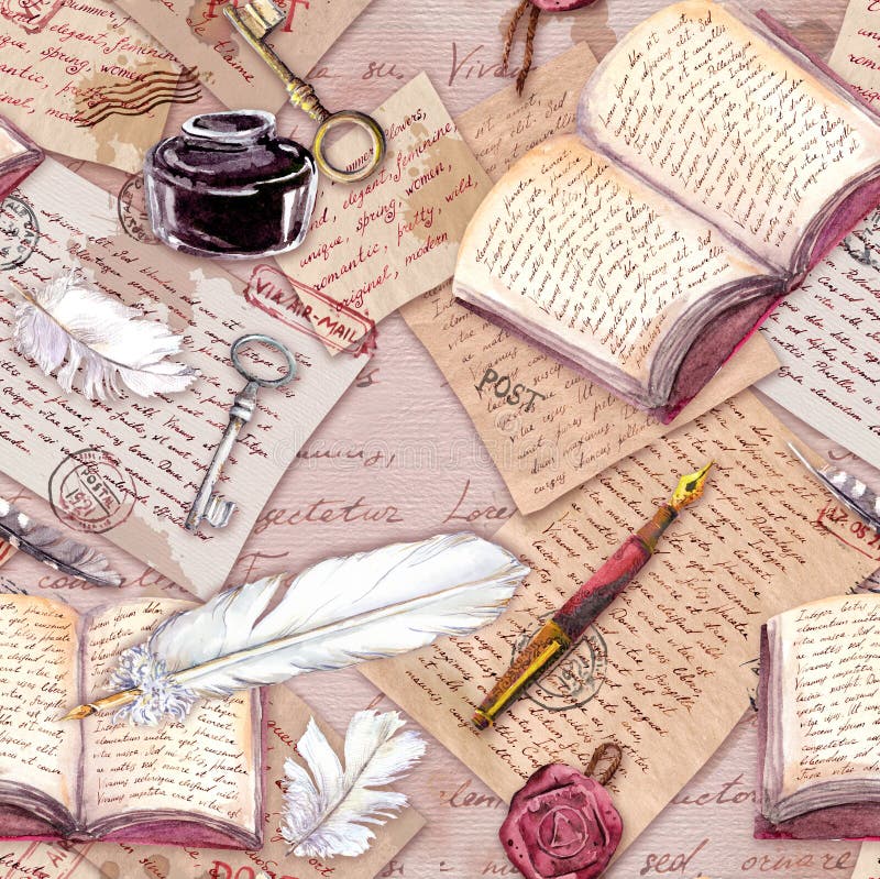 Vintage Writing Wallpaper