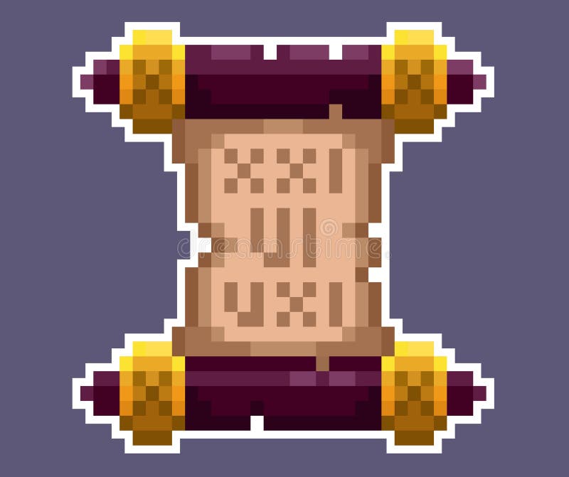 Vintage Parchment, 8-bit Pixel Art, Editable Vector Illustration Stock ...