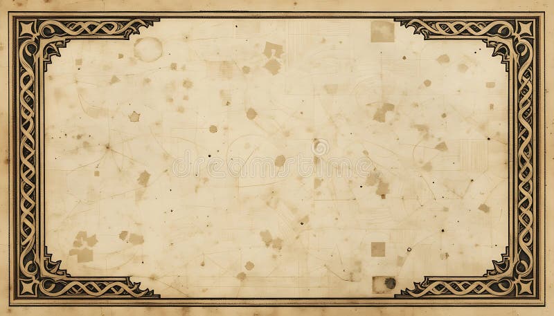 Vintage Parchment Certificate Border Design with Intricate Patterns and ...