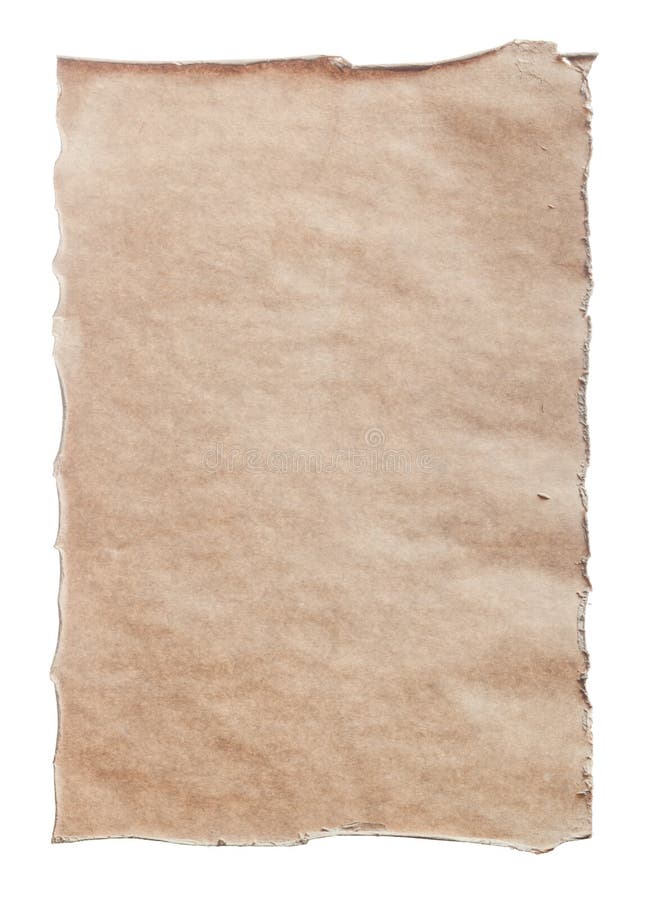 Vintage Parchment Isolated on White Stock Image - Image of medieval ...