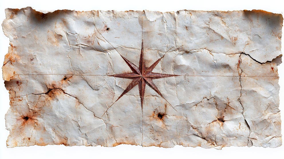 Vintage Parchment Map with Compass Rose Ancient Document Antique ...