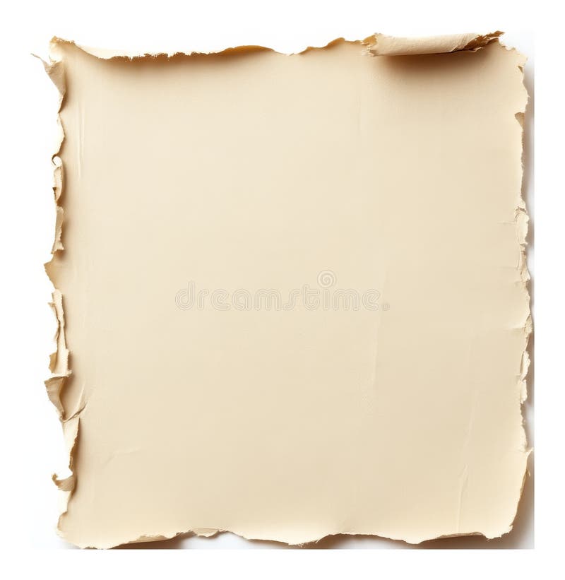 Aged Parchment Paper Rough Edges Transparent Background Vintage Texture ...