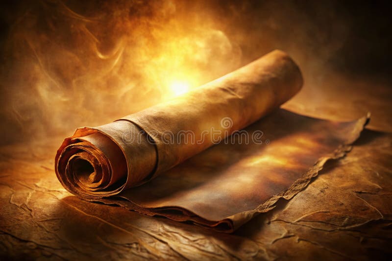 Vintage Parchment Scroll Background a Detailed Image of an Aged Rolled ...