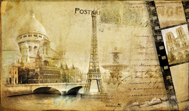 Vintage parisian almum stock image. Image of city, bridge - 16635741
