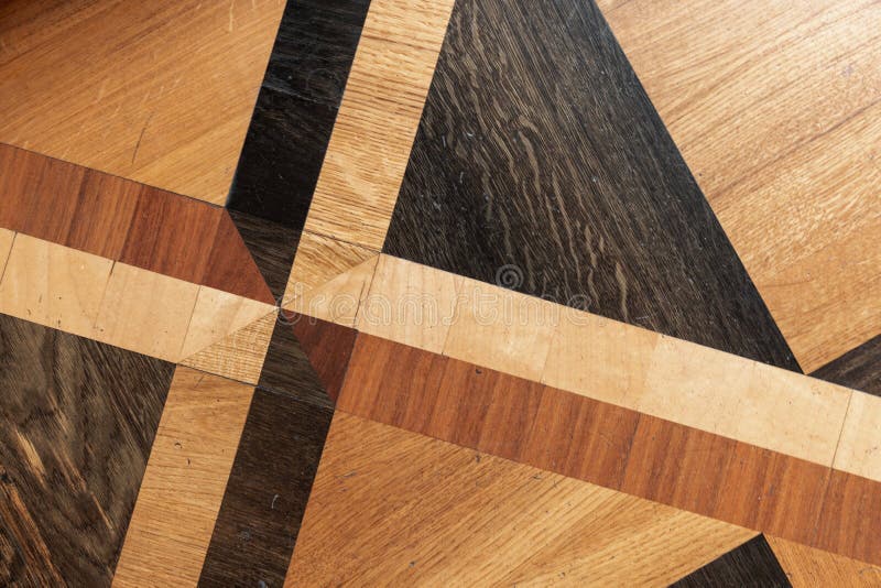 Vintage Parquet with Geometric Pattern. Background Photo Stock Photo ...