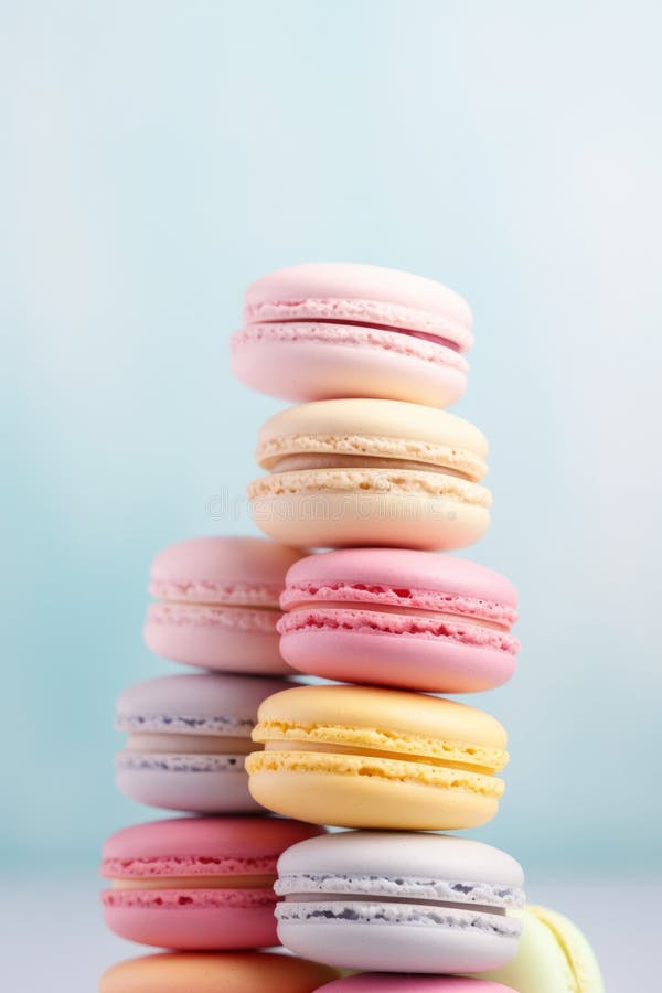 Vintage Pastel Colored French Macaroons or Macarons Stock Illustration ...