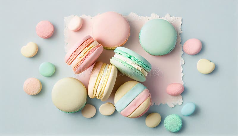 Vintage Pastel Colored French Macaroons or Macarons Stock Illustration ...