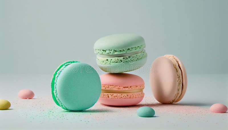 Vintage Pastel Colored French Macaroons or Macarons Stock Illustration ...