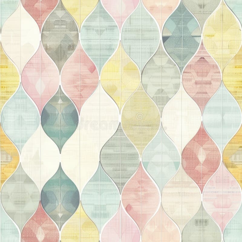 Vintage Pastel Geometric Tile Pattern for Retro Design Stock Image ...