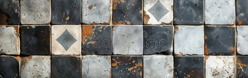 Vintage Patchwork Chessboard Lozenge Wall Texture Background Stock ...