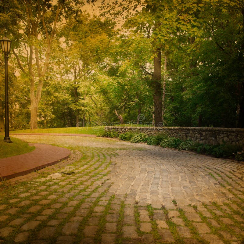 Vintage Path stock photo. Image of cobbled, rays, texture - 33107766