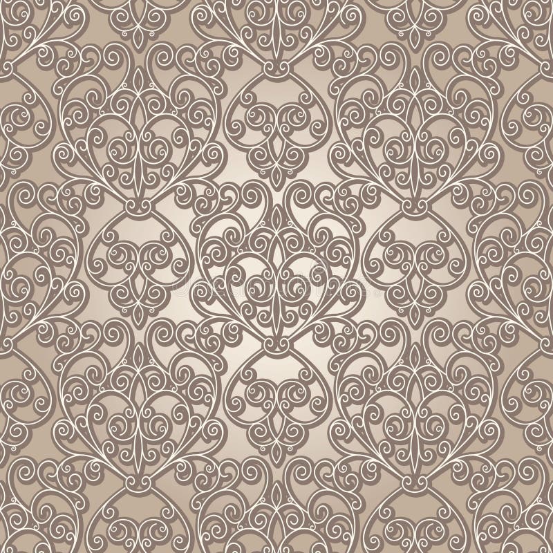 Seamless Vintage Wallpaper Pattern Stock Illustration - Illustration of ...