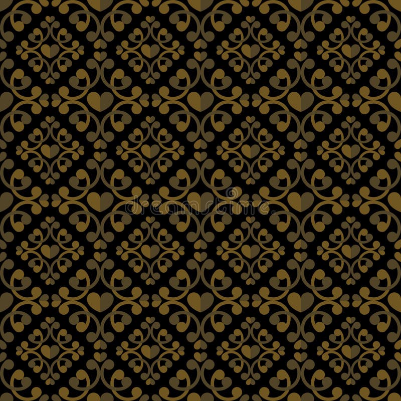 Vintage Pattern on a Black Background. Stock Vector - Illustration of ...