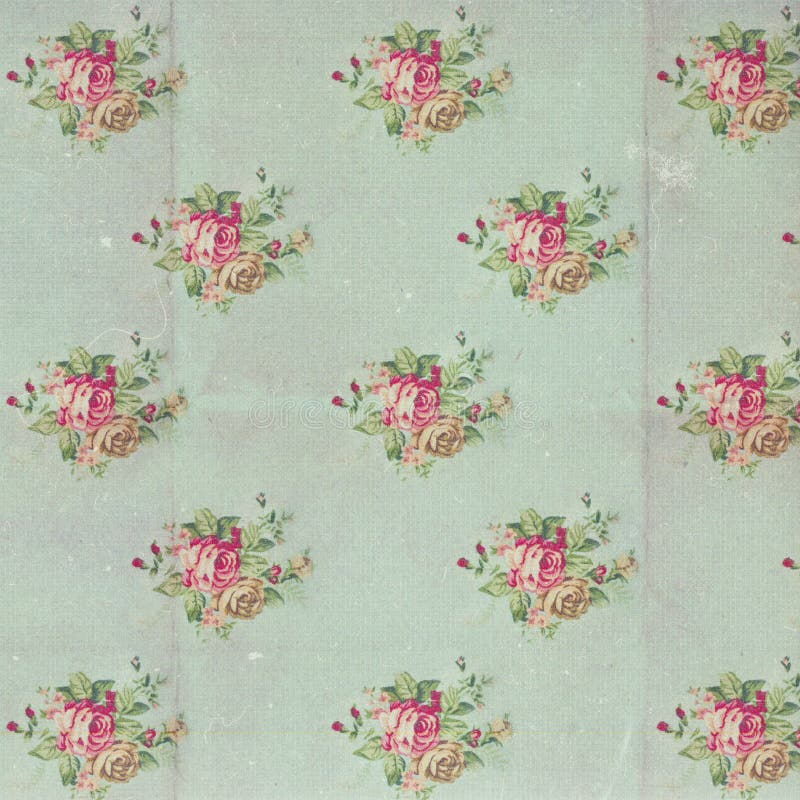 Vintage Pattern with Blue Flowers Stock Photo - Image of vintage, roses ...