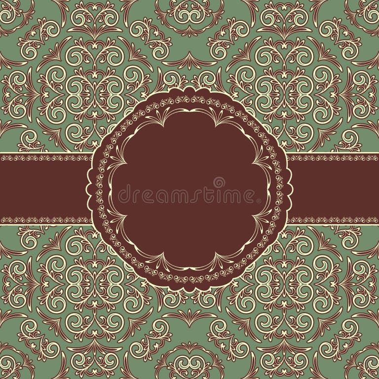 Vintage pattern with frame stock vector. Illustration of ethnic - 24491014