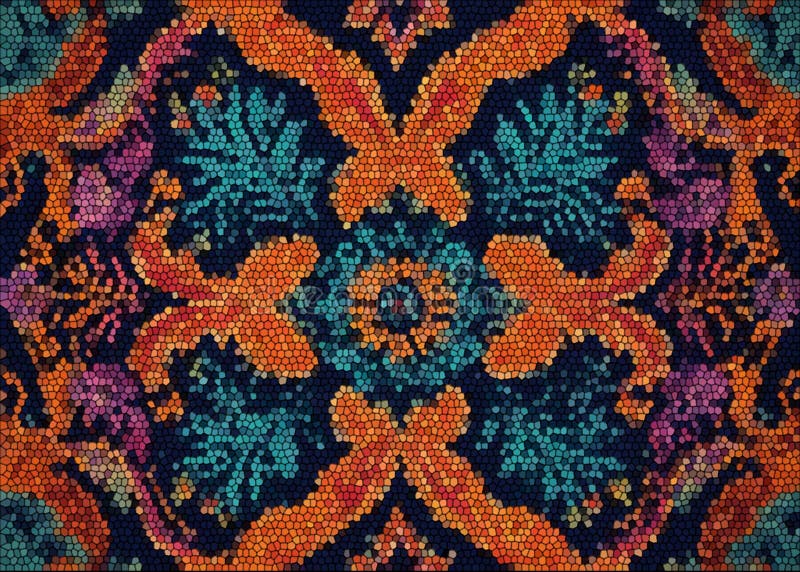 Vintage Pattern in Indian Batik Style. Stock Illustration ...