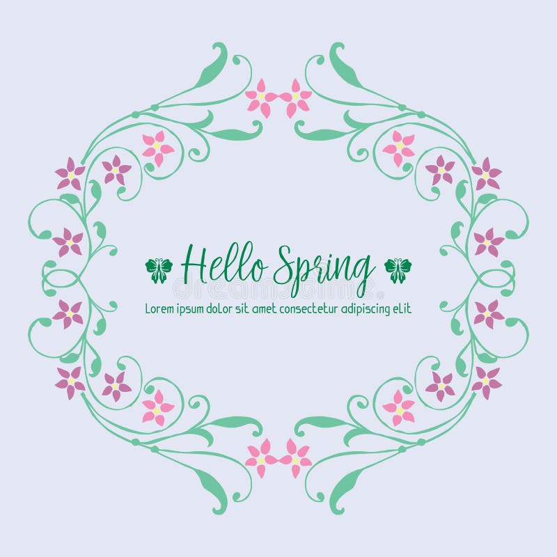 Vintage Pattern of Leaf and Floral Frame, for Happy Spring Greeting ...
