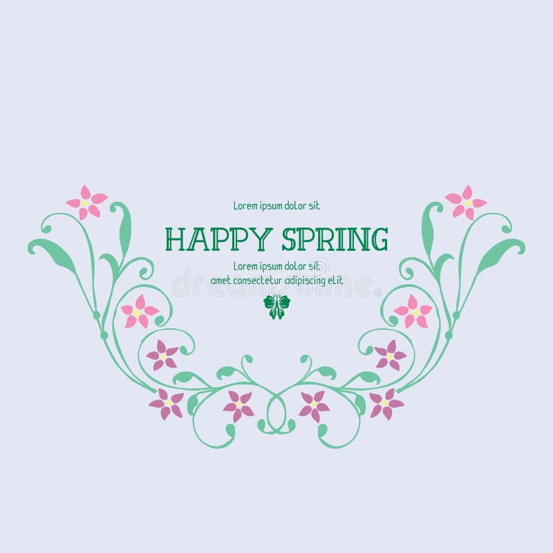 Vintage Pattern of Leaf and Floral Frame, for Happy Spring Greeting ...