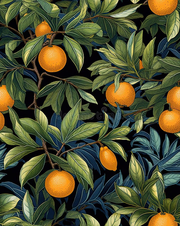 Vintage Pattern with Lemons Stock Illustration - Illustration of ...