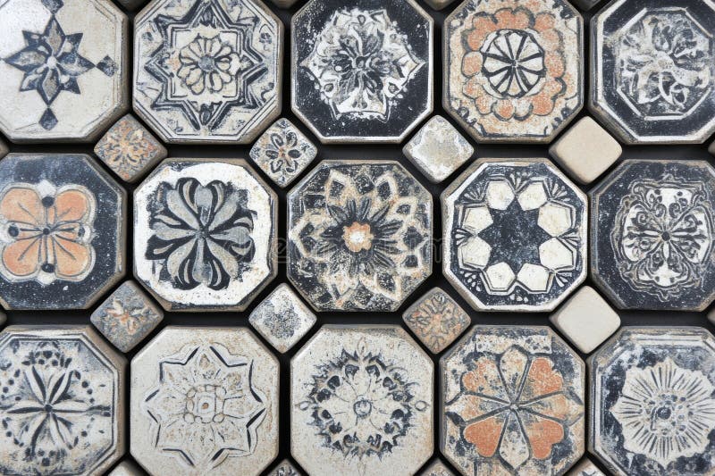 Vintage Pattern with a Worn Effect. Patchwork Carpet Design. Seamless ...