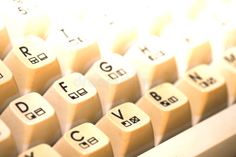 Vintage PC Keyboard with Keys Turned Yellow Stock Photo - Image of ...