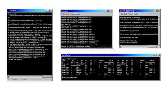 Vintage PC Software Popup Windows Interface Stock Illustration ...