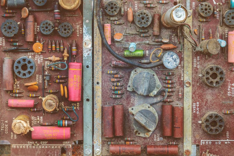 Vintage Pcb Circuit Board with Electronics Editorial Stock Image ...