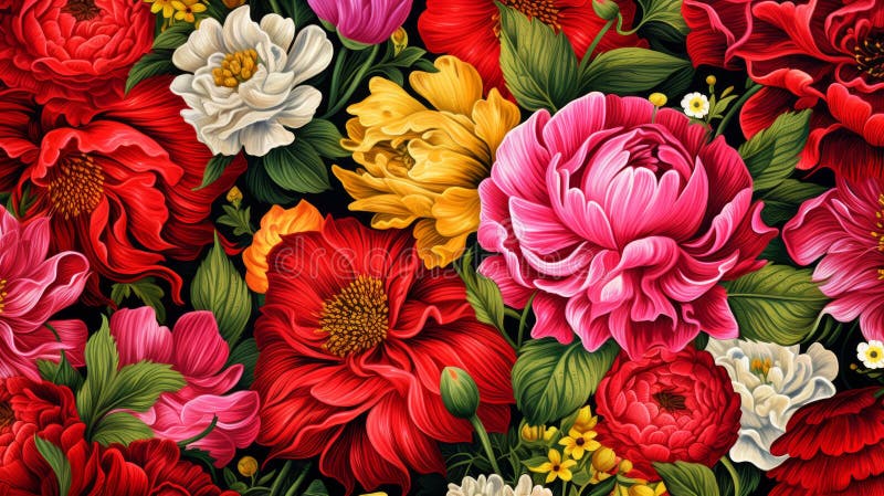 Vintage Peony Embroidered Fabric Patterns for Creative Printing and ...