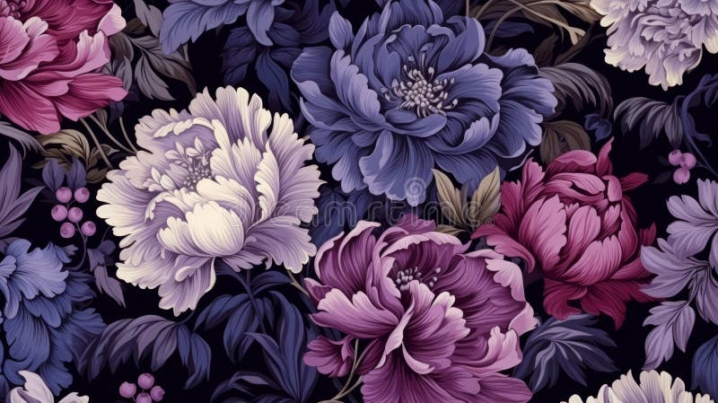 Vintage Peony Embroidered Fabric Patterns for Diy, Crafts, and ...