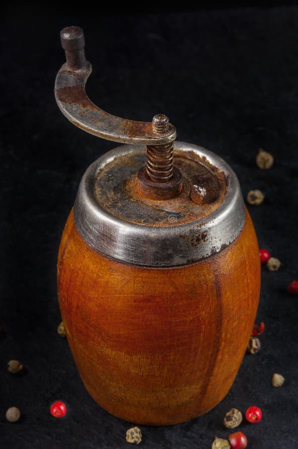 Vintage pepper mill stock photo. Image of kitchen, ground - 51554926