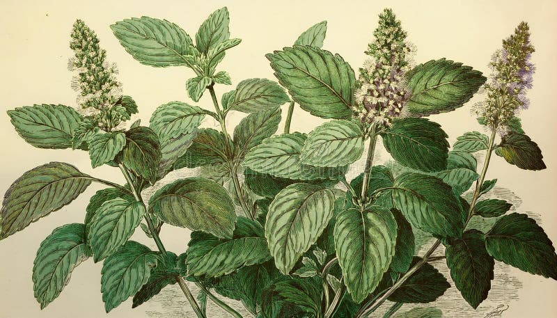 Vintage Peppermint Illustration, AI Generated Stock Illustration ...