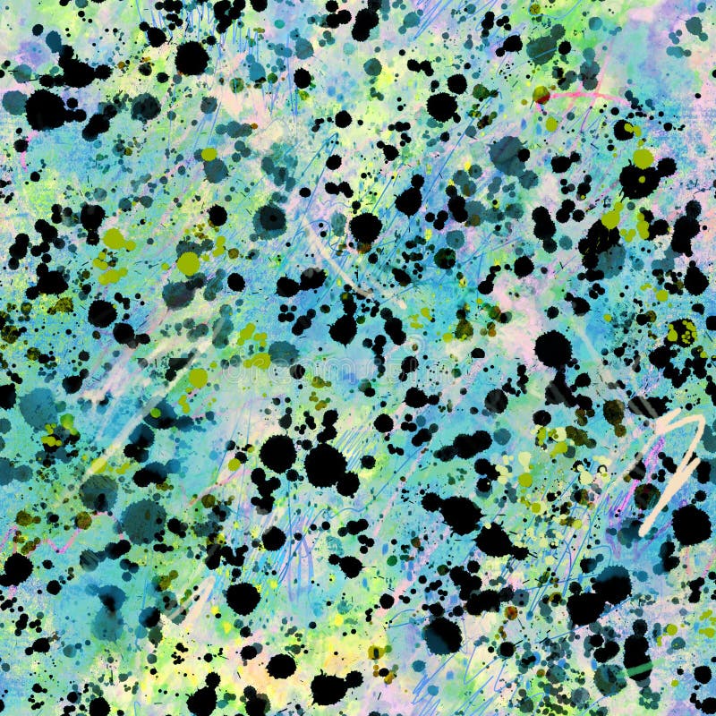 Abstract Painted Seamless Pattern of Chaotic Messy Irregular Spots ...