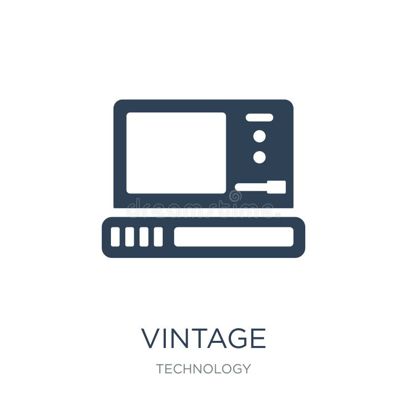 Vintage Personal Computer Icon in Trendy Design Style. Vintage Personal ...