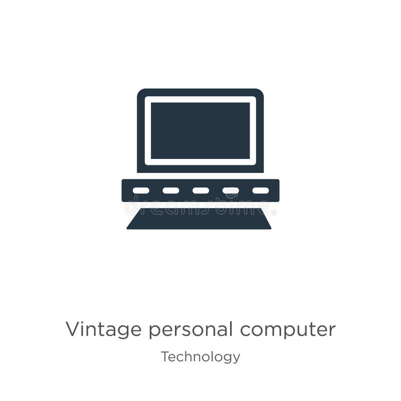 Vintage Personal Computer Icon Vector. Trendy Flat Vintage Personal ...