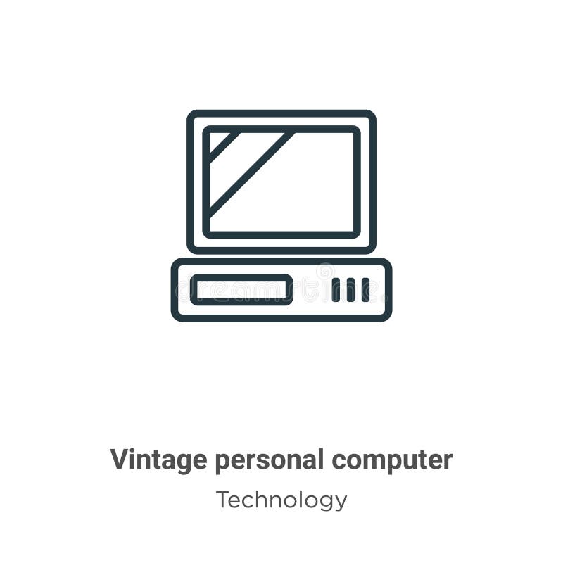 Personal Computer Vector Icon on White Background. Flat Vector Personal ...