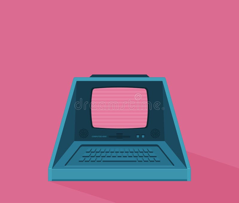 Vintage Personal Computer. Vector Illustration Stock Vector ...