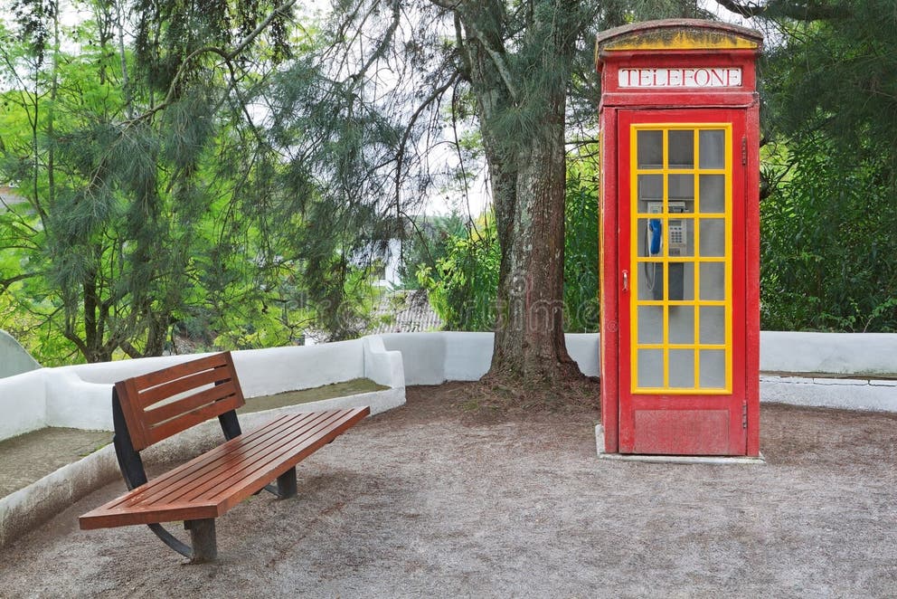 The Vintage Phone Booth Cabin. Stock Image - Image of isolated ...