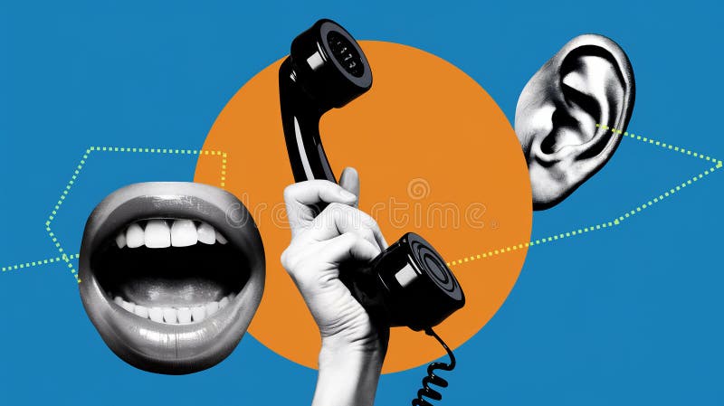Vintage Phone Conversation: a Visual Narrative of Communication Stock ...