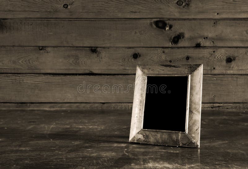Vintage Photo-frame on Old Table Stock Image - Image of ornate, frame ...