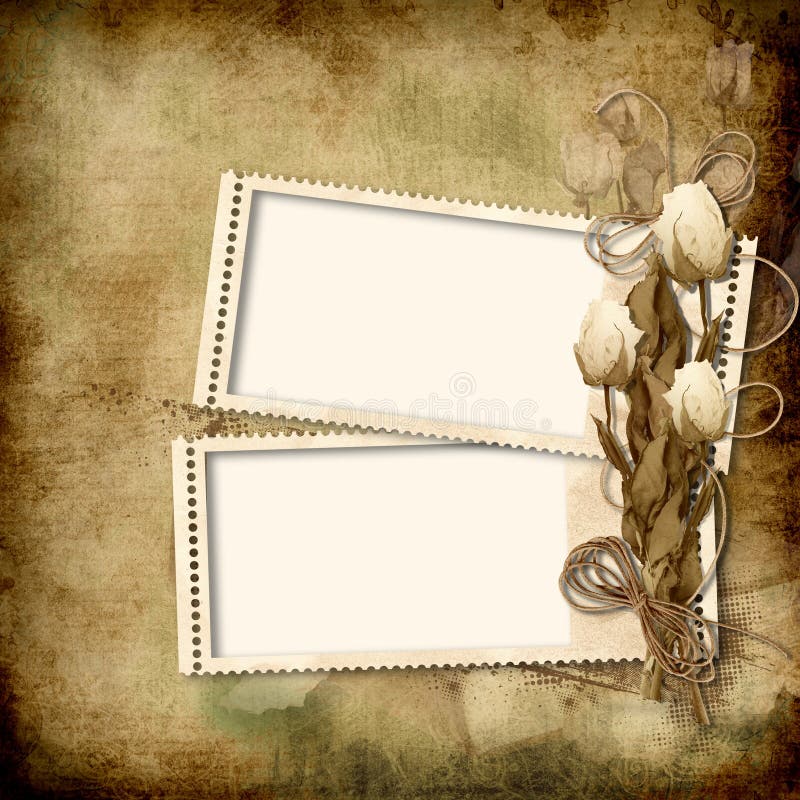 Vintage Photo Album with Old Photo-frame Stock Illustration ...