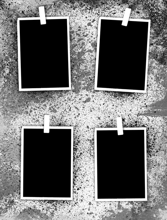 Vintage Photo Frames on Grunge Style Background Stock Illustration ...