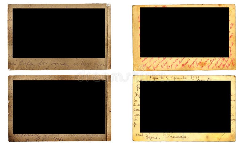 Set of Four Vintage Photo Frames Stock Illustration - Illustration of ...